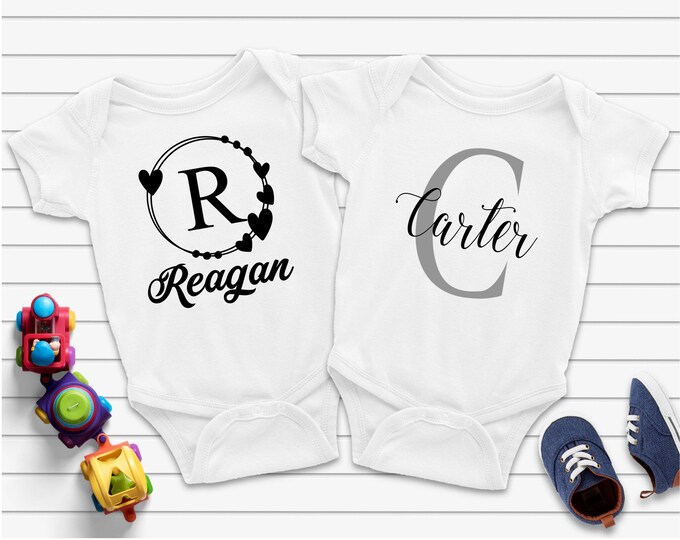 Monogrammed Baby Onesie, Personalized Baby Clothes, Personalized Baby ...