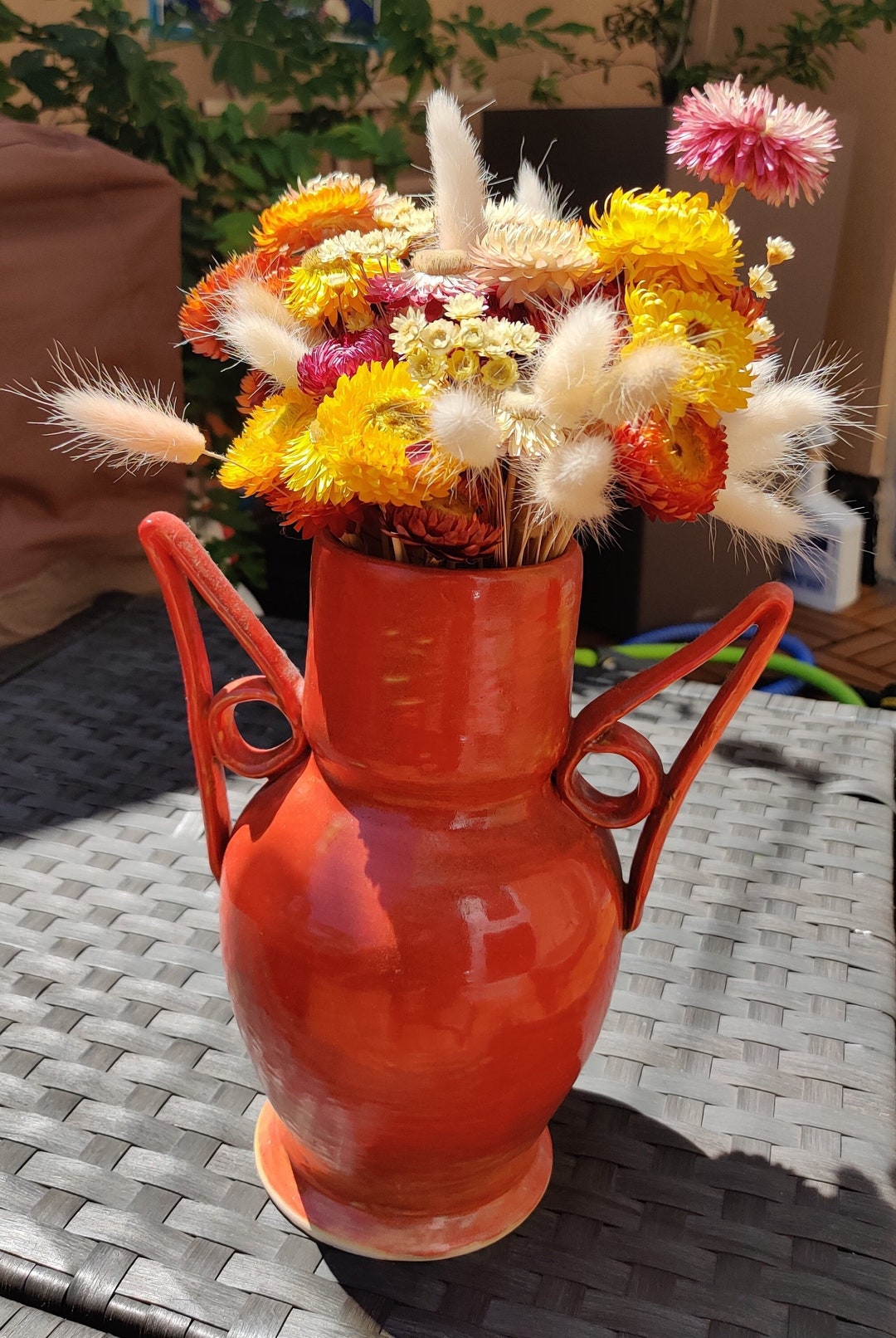 Red/orange Vase - Etsy