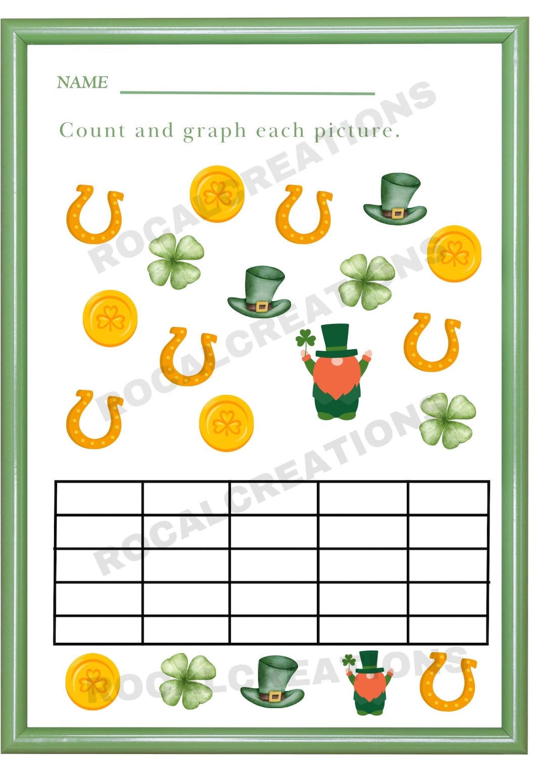 St Patricks Math Worksheet Toddler/preschool/kindergarten - Etsy