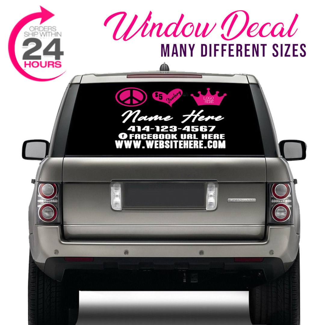 Custom Jewelry Business Car Decal, Jewelry Business Car Sticker, Back ...