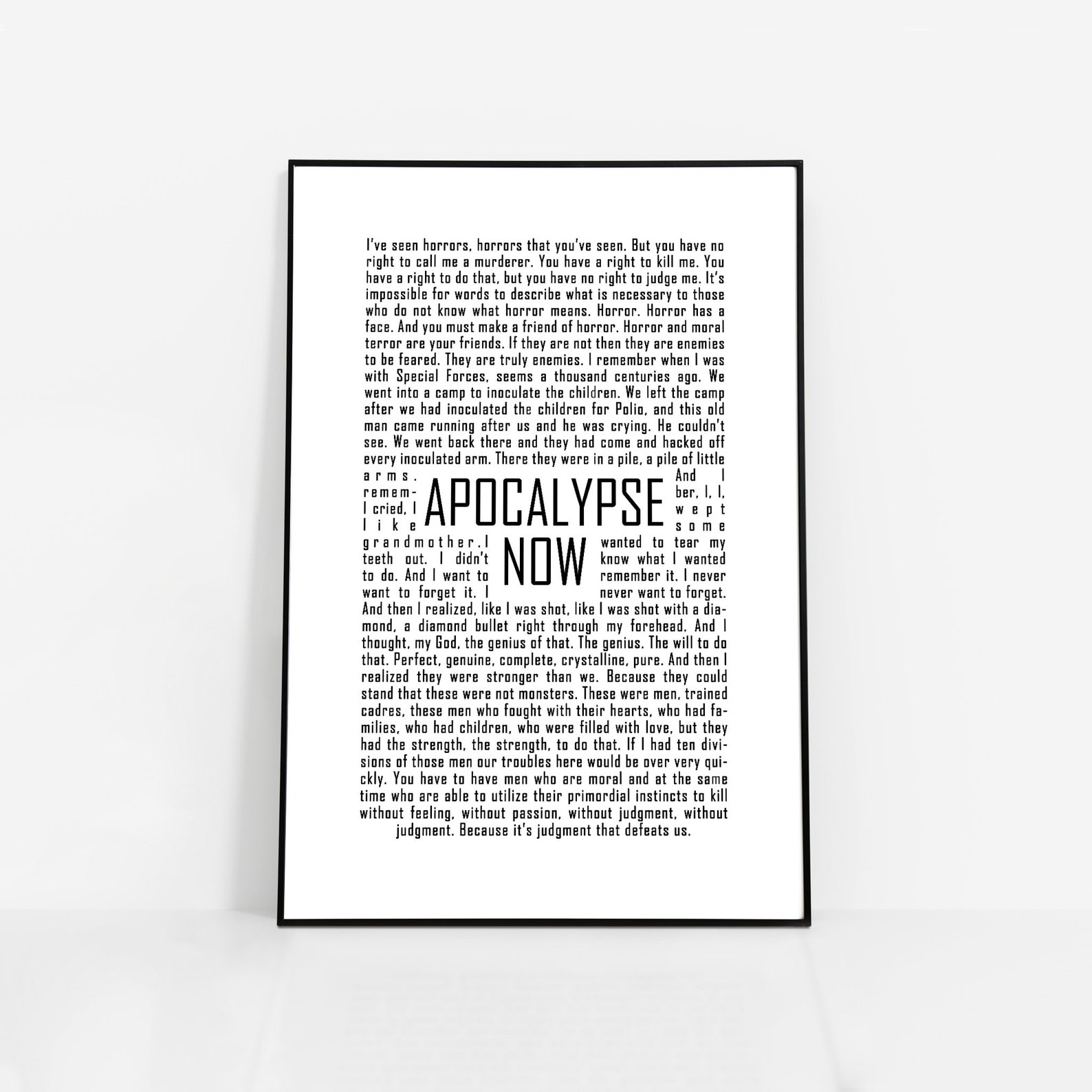 Apocalypse Now Monologue Movie Poster Print - Wall Art Decor Coppola ...