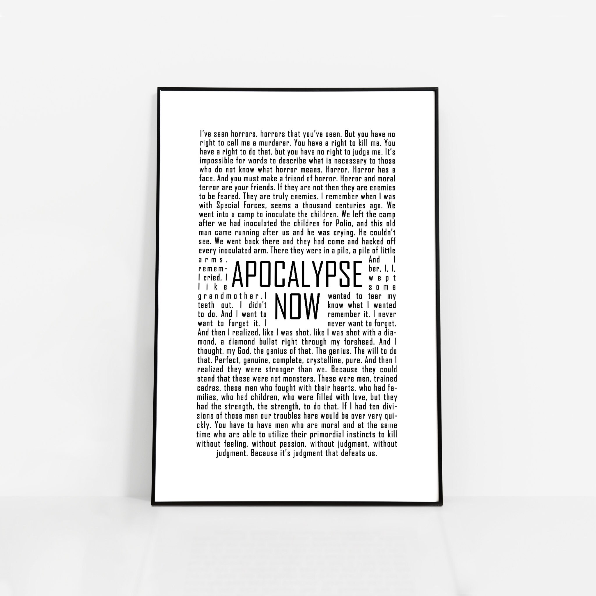 Apocalypse Now Monologue Movie Poster Print - Wall Art Decor Coppola ...