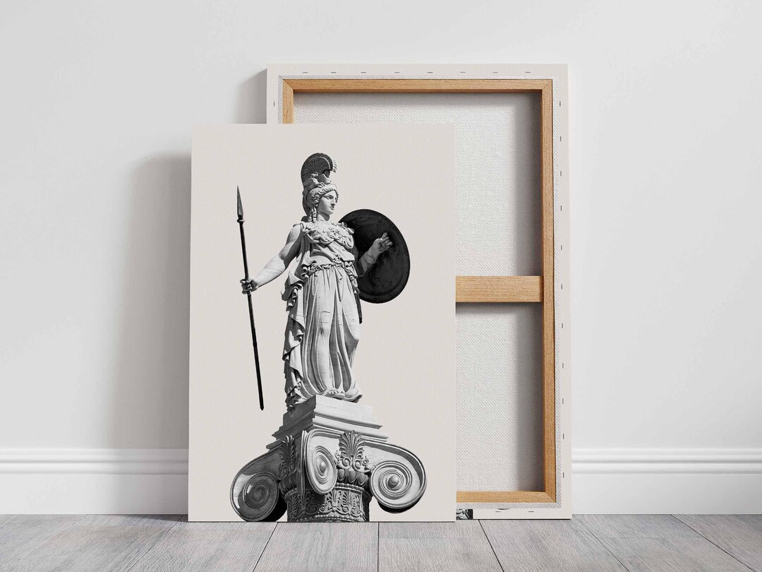 Athena Statue Canvas Print: Greek Goddess Art, Academia Athens ...