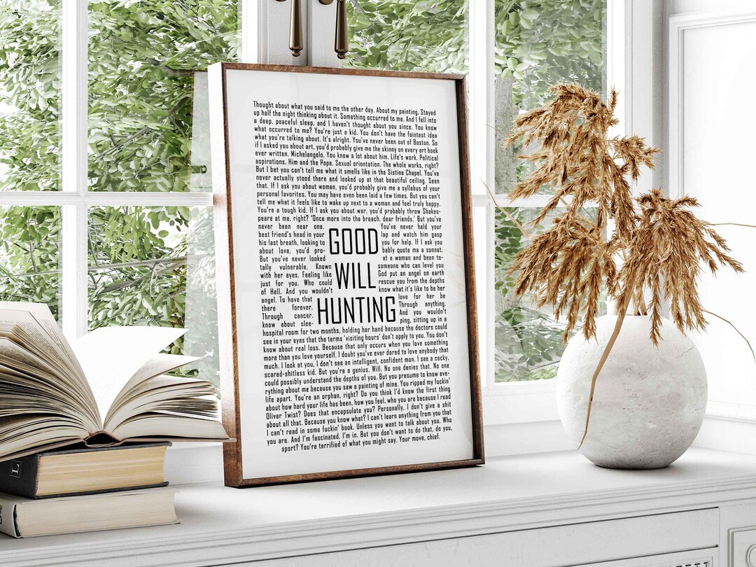 Good Will Hunting Poster, Robin Williams Monologue Speech - Etsy