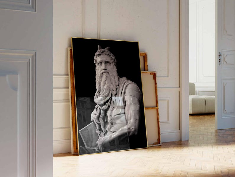 Michelangelo Moses Poster – Italian Renaissance Sculpture, Christian ...