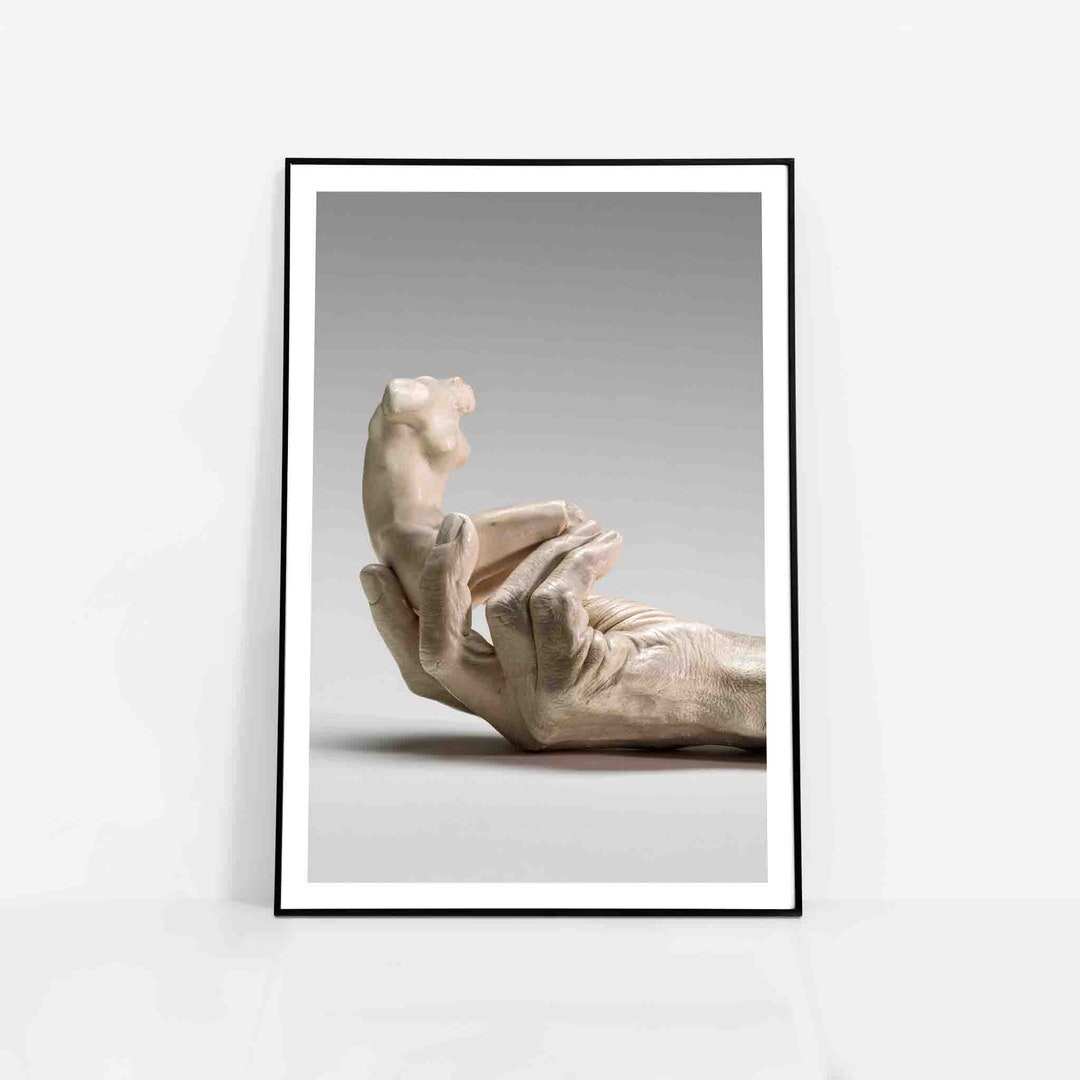 Rodin Poster, Print of Hand of Rodin Holding a Female Torso, Sculpture ...