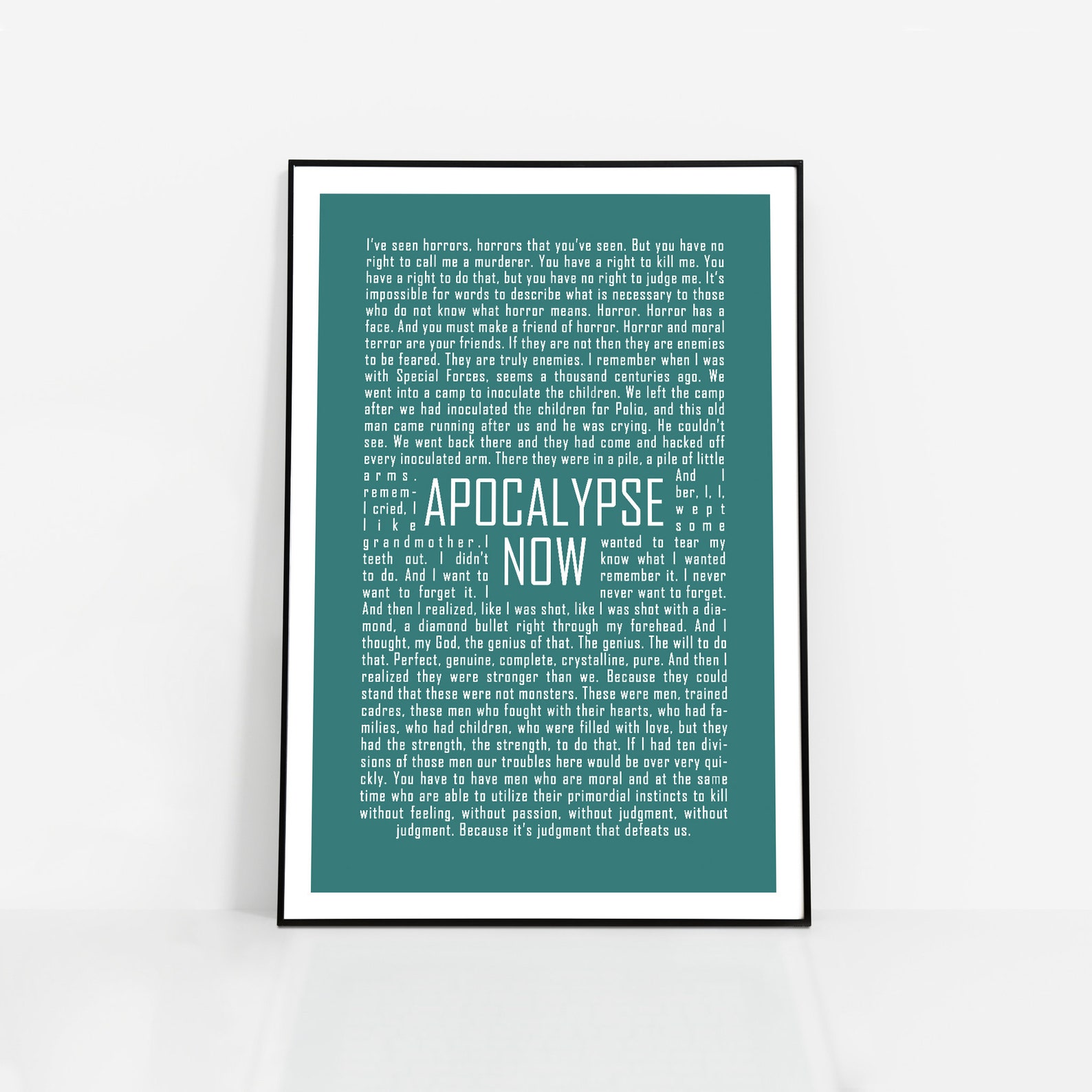 Apocalypse Now Monologue Movie Poster Print - Wall Art Decor Coppola ...