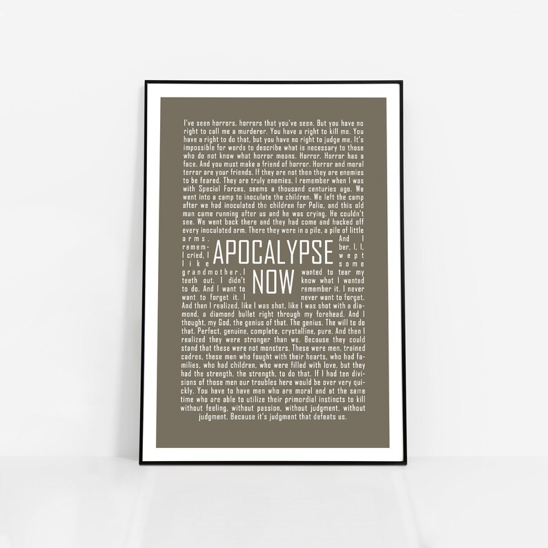 Apocalypse Now Monologue Movie Poster Print - Wall Art Decor Coppola ...