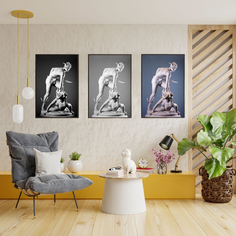 Poster Perseus Slaying Medusa Sculpture Print Wall Art From - Etsy