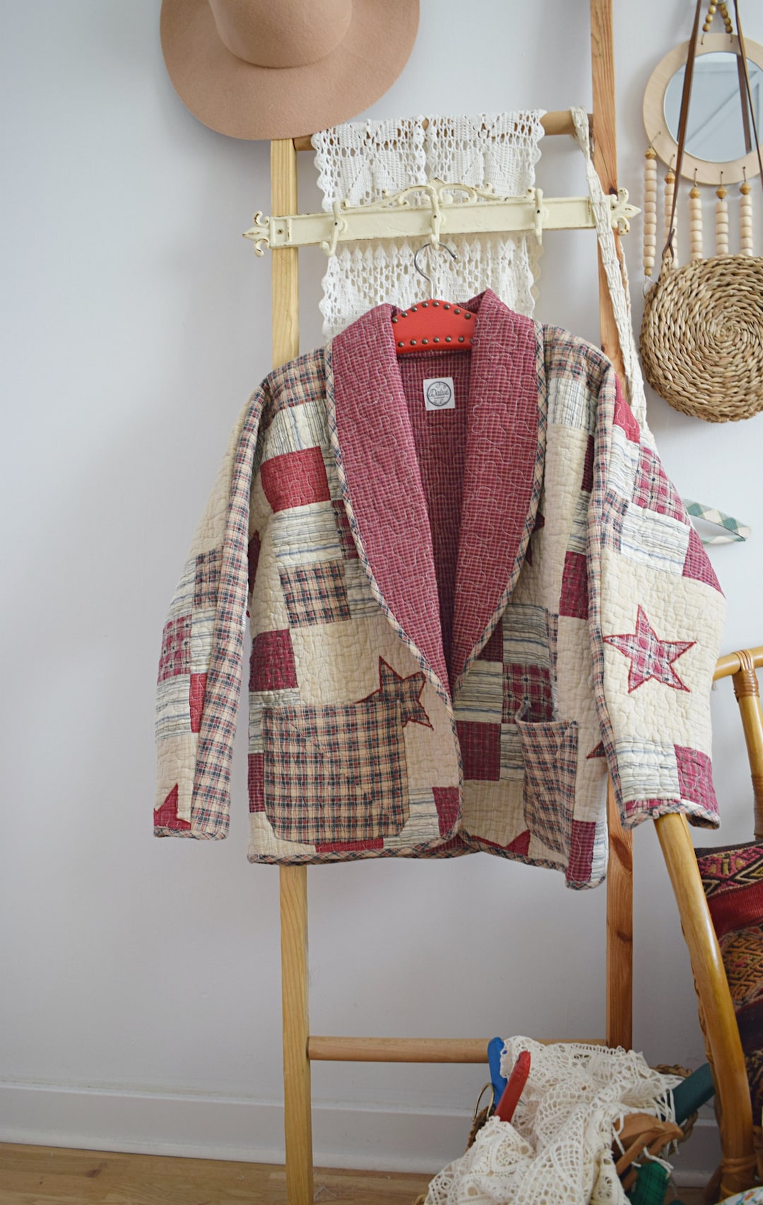 QUILT COTTON COAT Vintage Patchwork Boho Style Quilt Chore Coat Vintage Patchwork Quilt Jacket ...