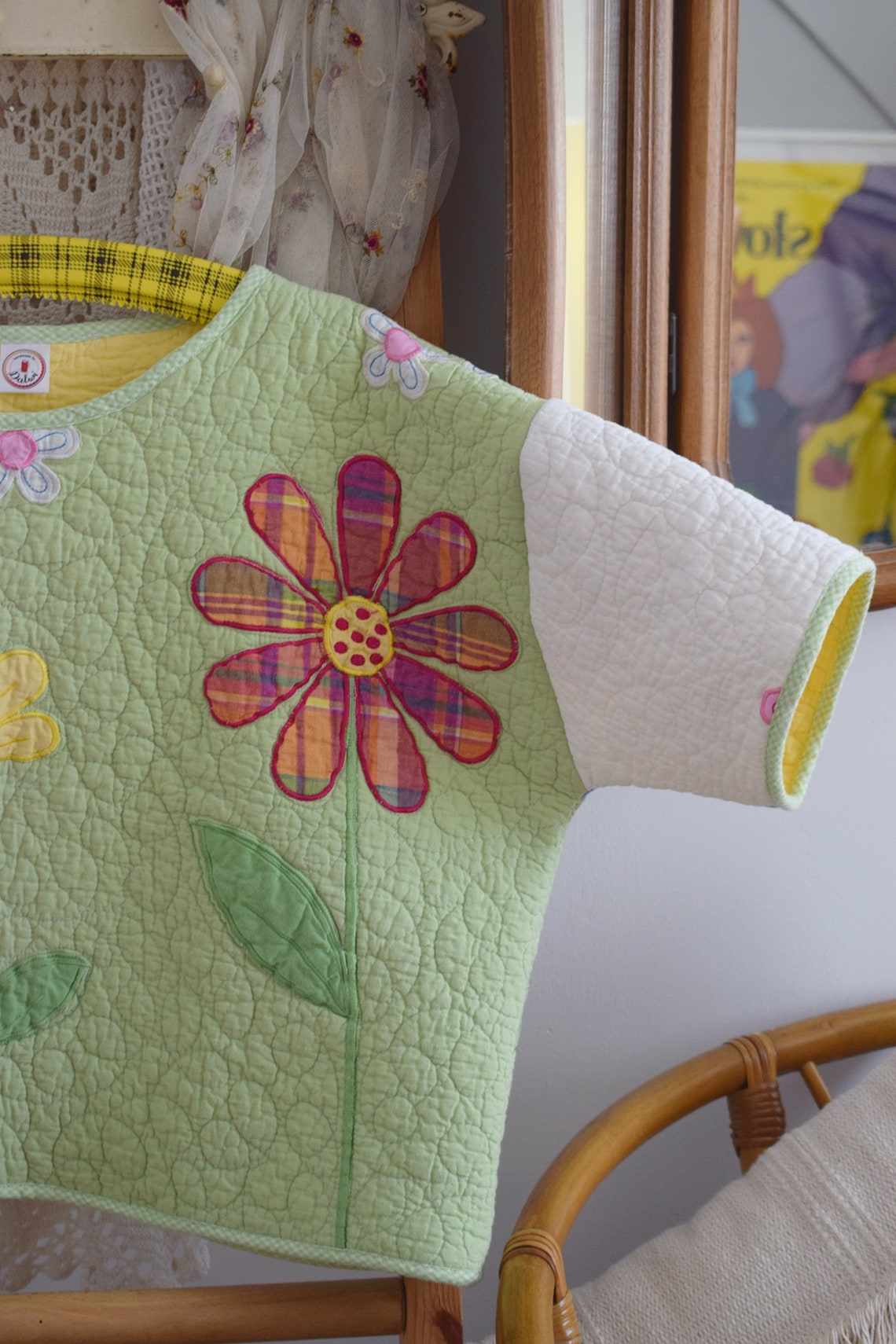 Quilt Pullover / Vintage Patchwork Quilt Sweatshirt / Top Made - Etsy