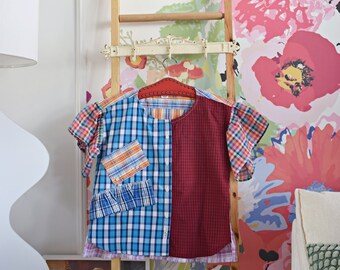 Upcycled Top/ Recycled Top/ Patchwork Sweatshirt / Top Made From Old ...