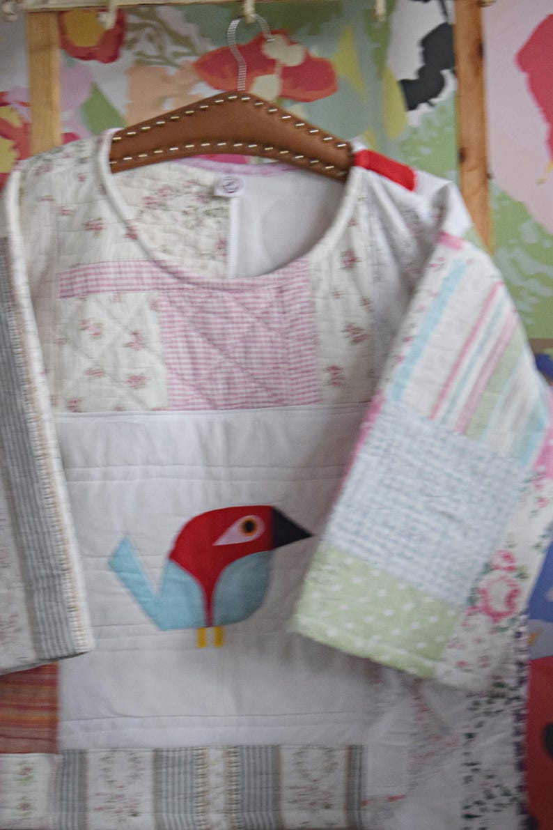Quilt Pullover / Vintage Patchwork Quilt Sweatshirt / Top Made From Old ...