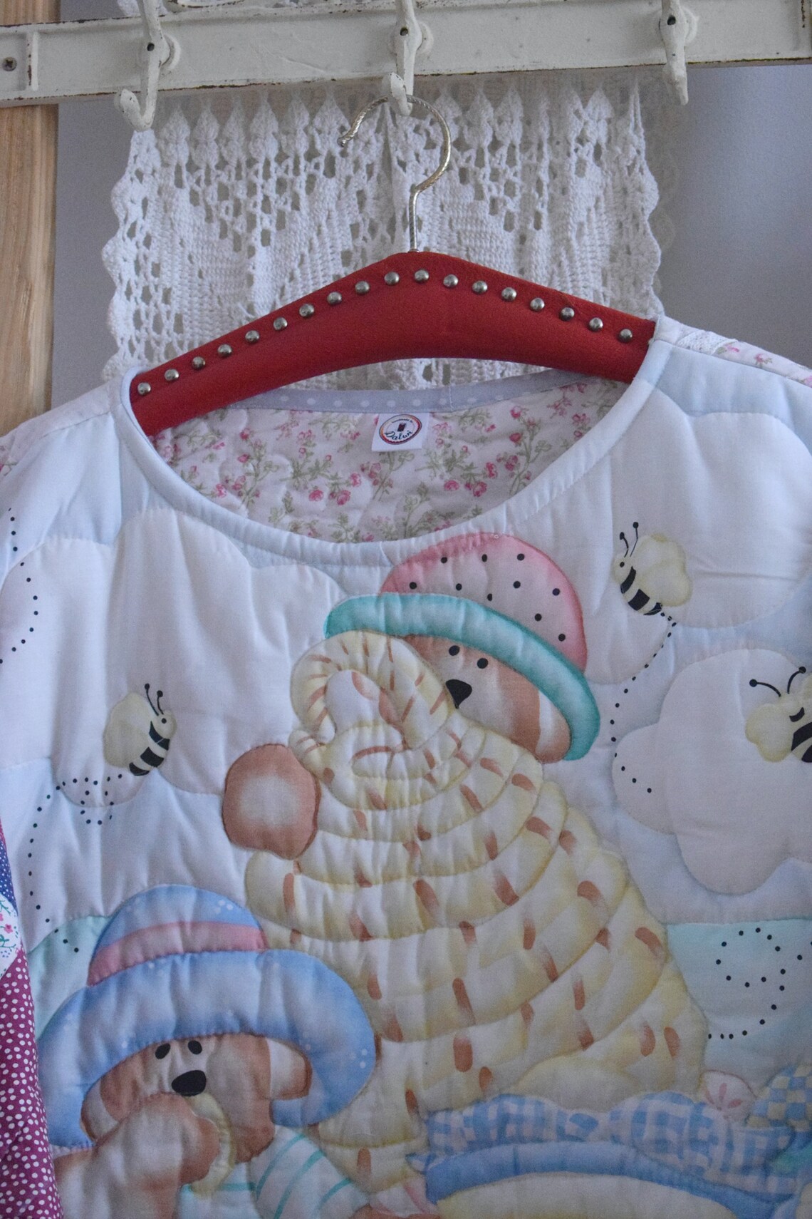 Quilt Pullover / Vintage Patchwork Quilt Sweatshirt / Top Made From Old ...