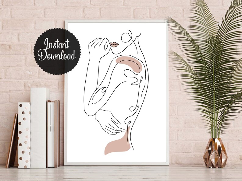 Woman Figure Line Drawing, Femme, Continous Line Drawing, Minimal ...