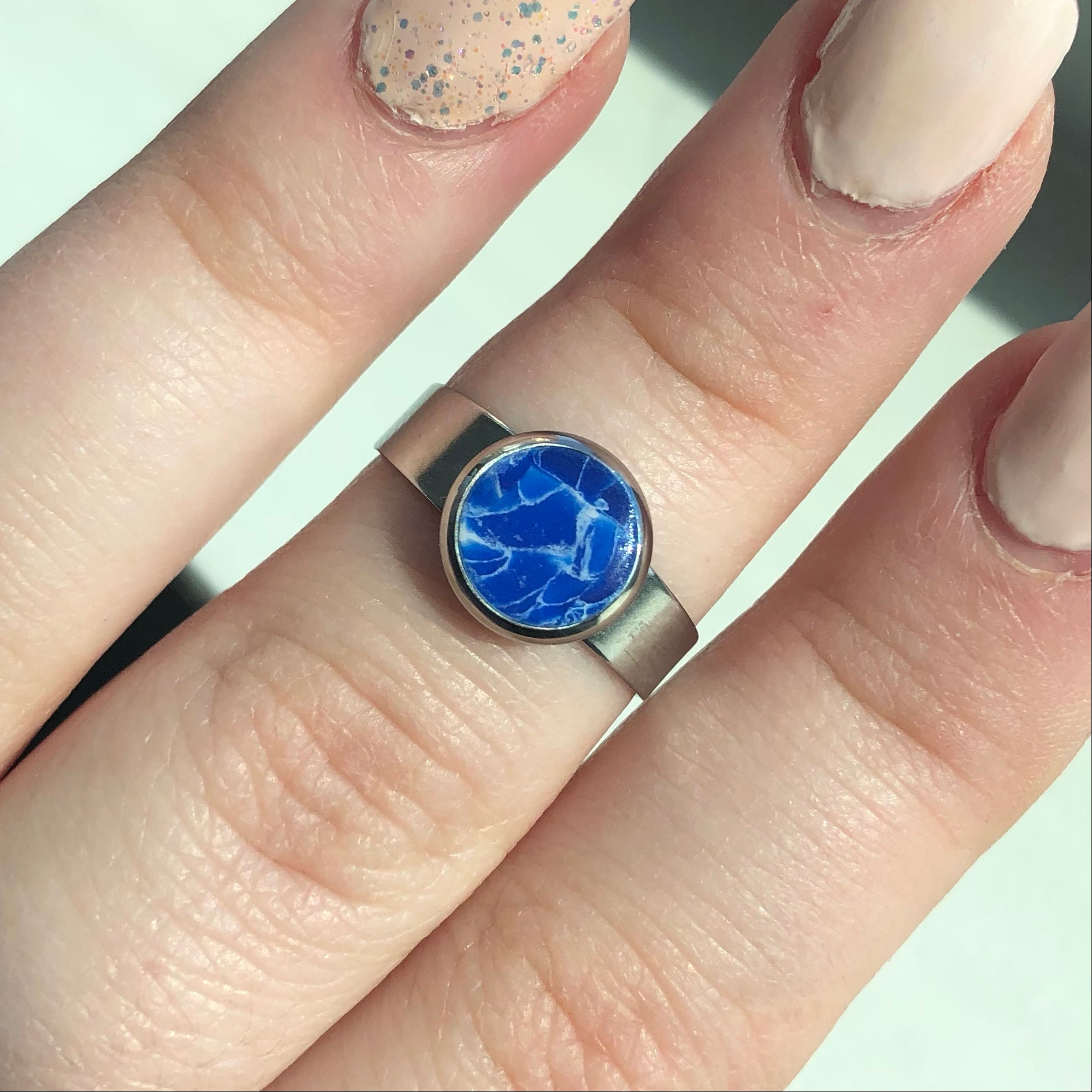 Marble Polymer Clay Rings Clay Rings Stainless Steel Rings | Etsy