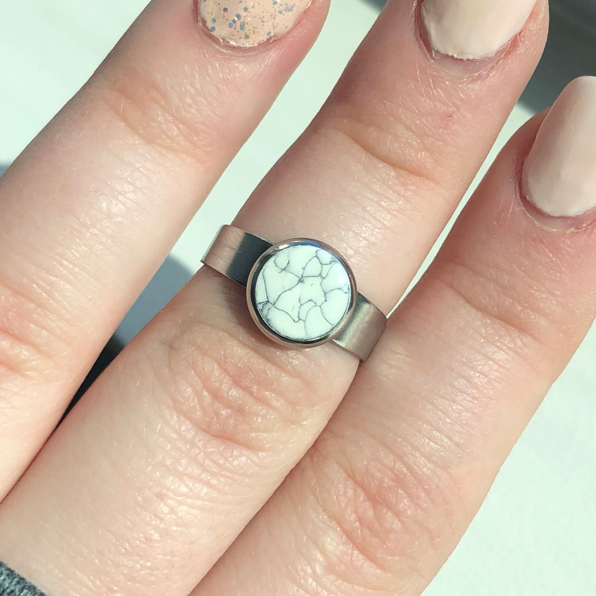 Marble Polymer Clay Rings Clay Rings Stainless Steel Rings | Etsy