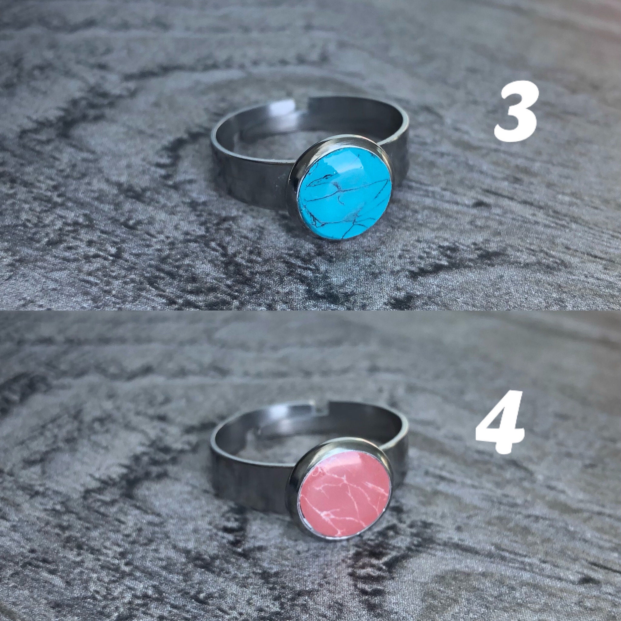 Marble Polymer Clay Rings Clay Rings Stainless Steel Rings | Etsy