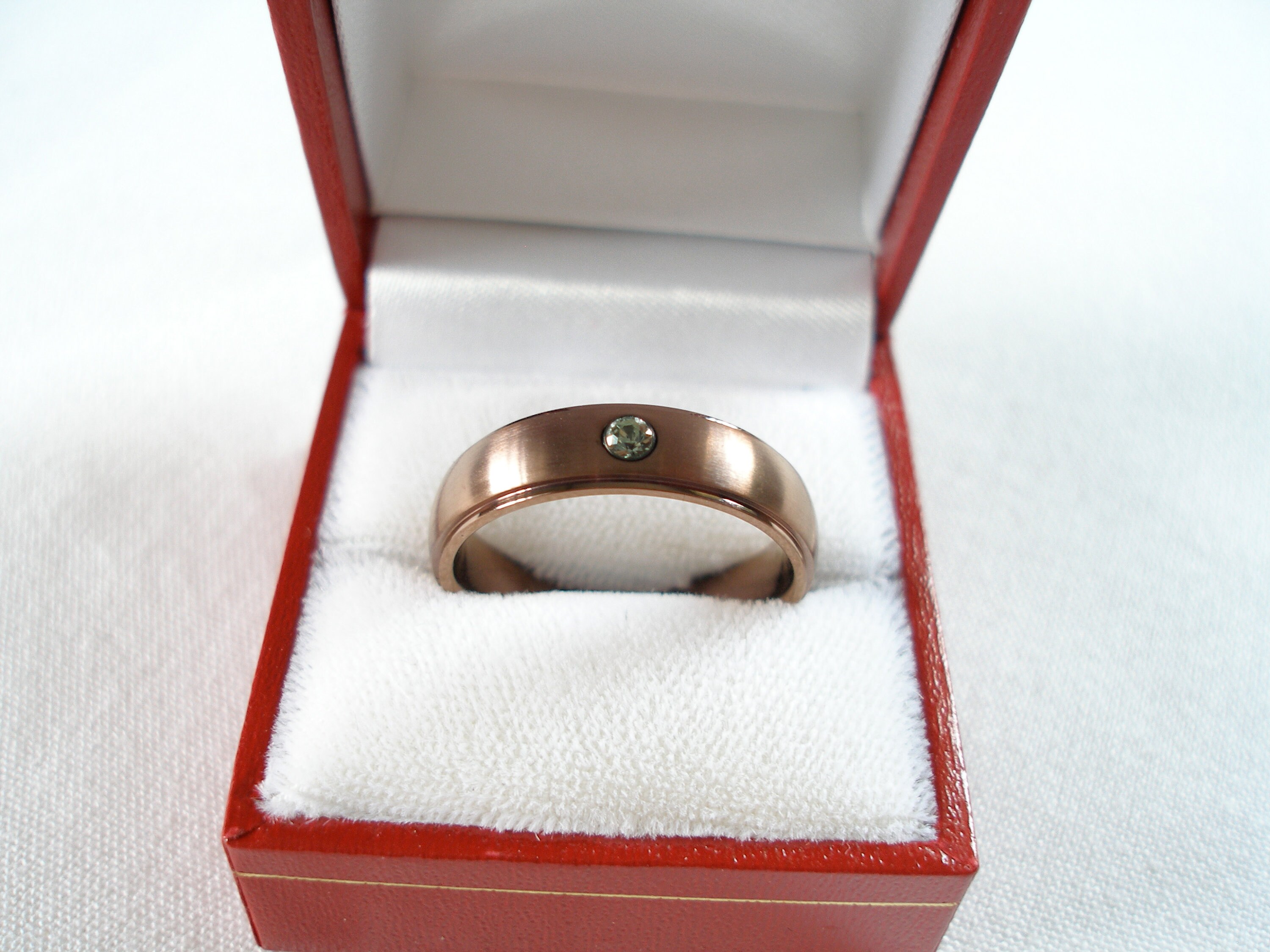 MENS- Marcel Drucker Green Sapphire Solitaire Copper Color Titanium ...