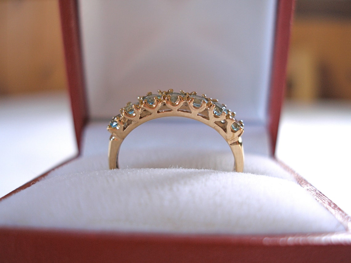 Marcel Drucker Blue Topaz 'journey' 10k Gold Ring - Etsy