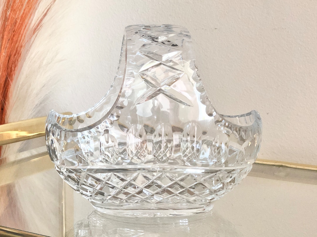 Imperlux Vintage Lead Crystal Basket Style Bowl Candy Trinket Jewelry ...