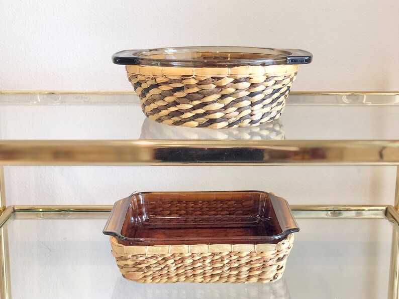 Vintage Anchor Hocking Smoked Amber Glass Baking Dish Cake Pan 1.5 ...