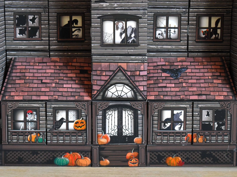 Printable Halloween Haunted House Countdown Advent Calendar - Etsy