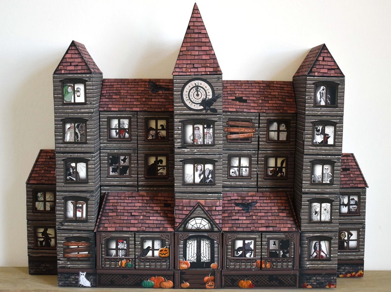 Printable Halloween Haunted House Countdown Calendar - Etsy