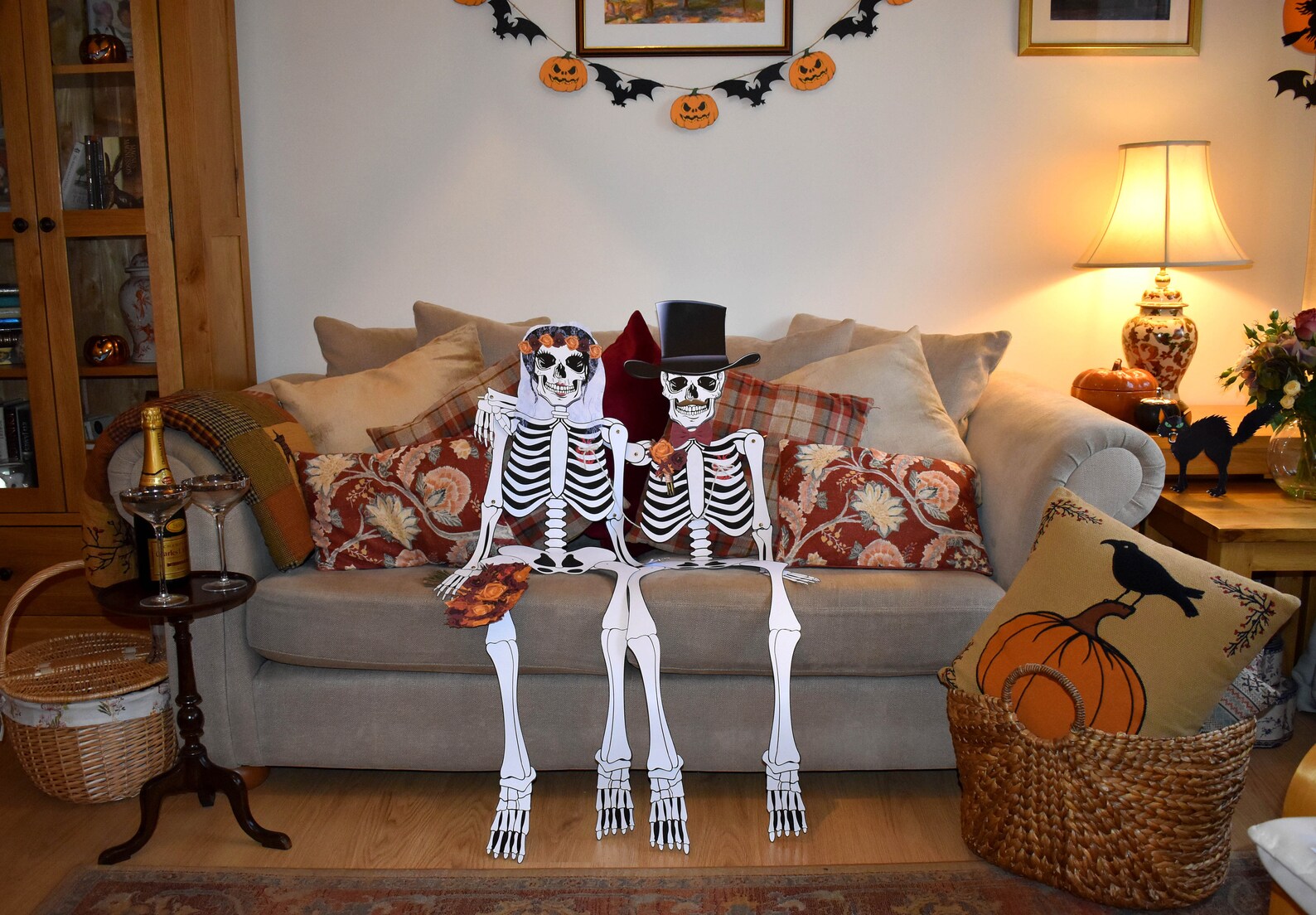 Halloween Printable Skeleton Bride & Groom - Etsy