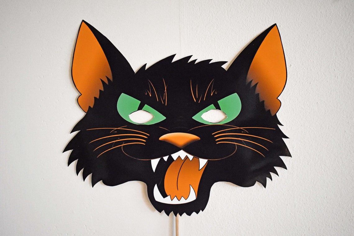 Vintage Halloween Face Masks/photo Props - Etsy