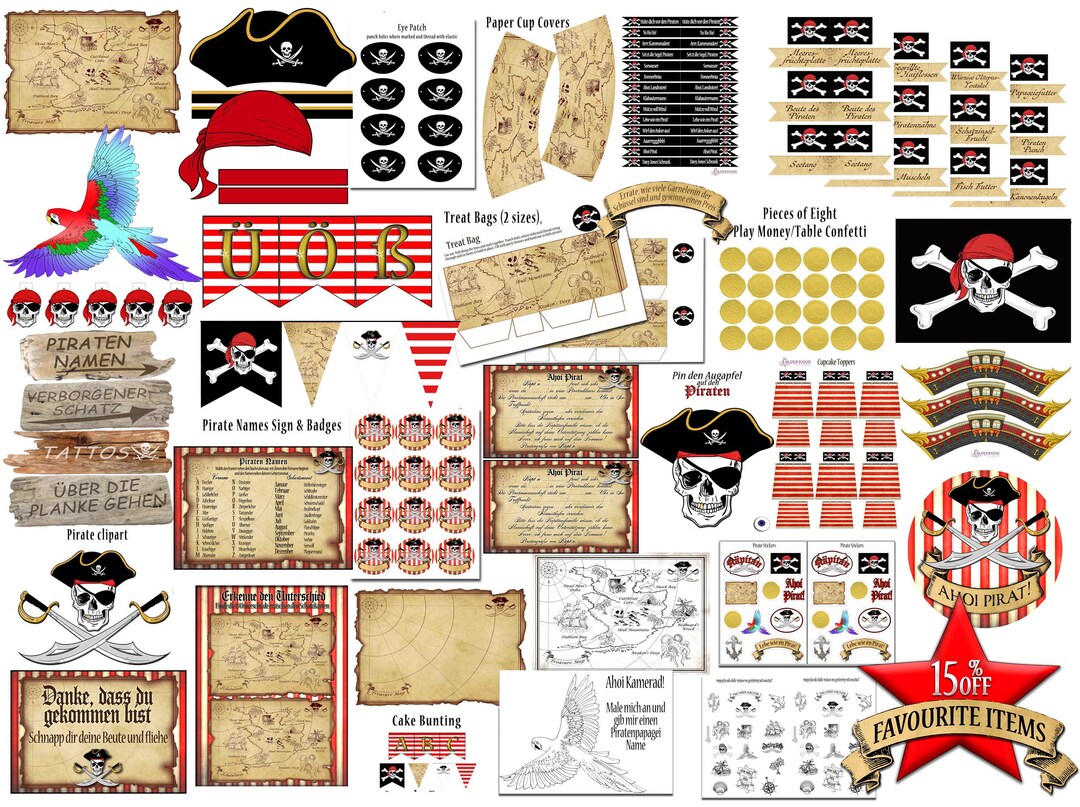 German Language Version Pirate Party Pack - Etsy