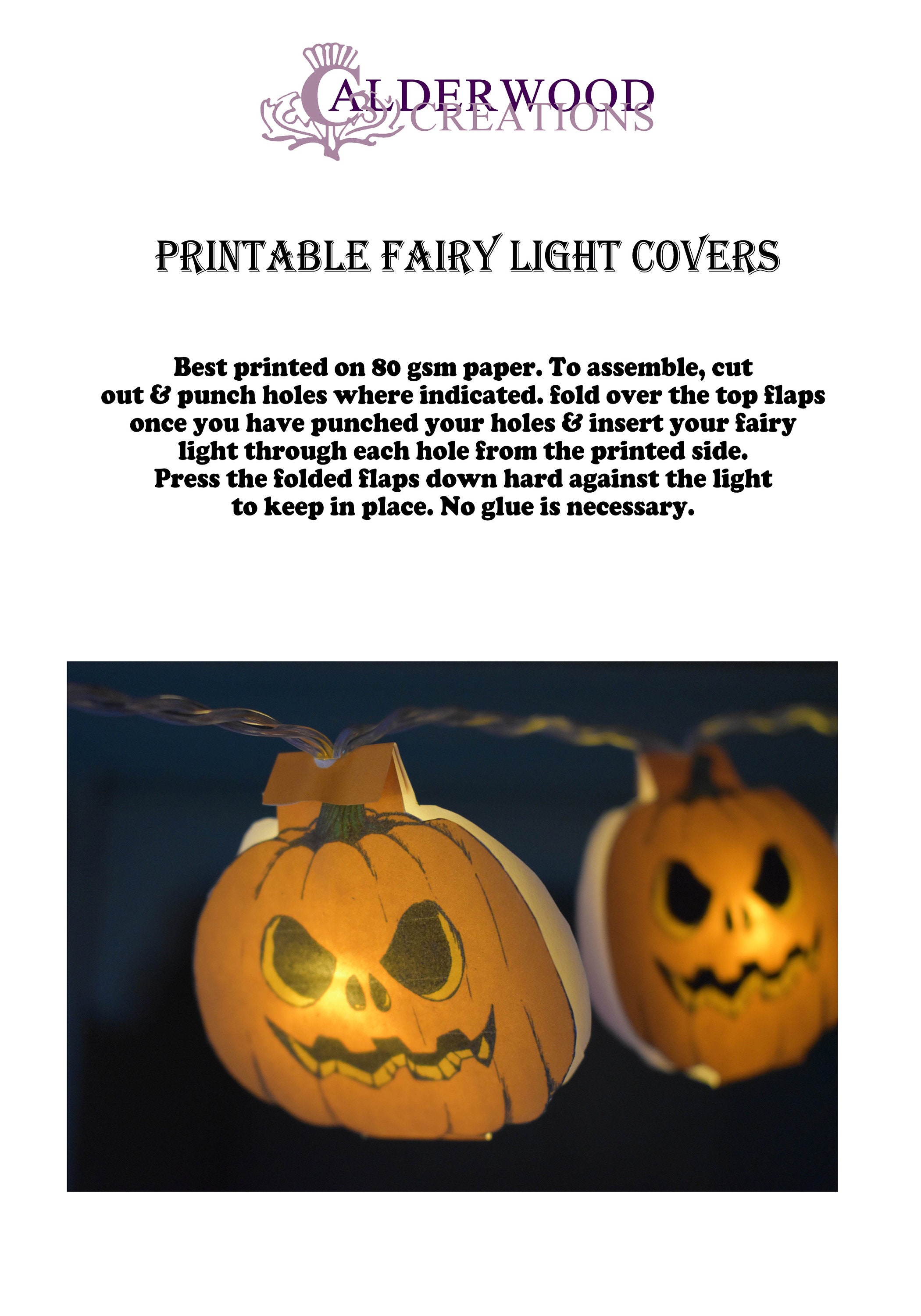 Printable Pumpkin Fairy Light Covers - Etsy