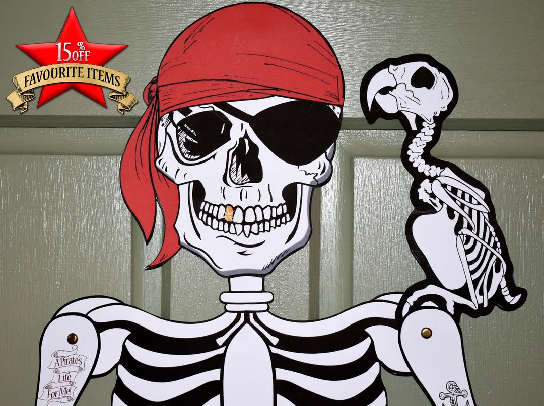 Printable Pirate Skeleton Decoration: Halloween Party Decor (digital ...