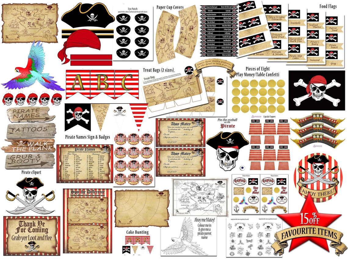 Printable Pirate Party Pack - Etsy