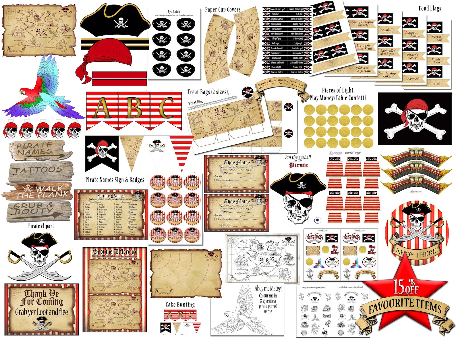 Printable Pirate Party Pack - Etsy