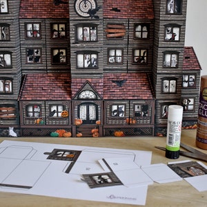 Printable Halloween Haunted House Countdown Advent Calendar - Etsy