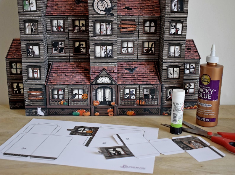 Printable Halloween Haunted House Countdown Advent Calendar - Etsy