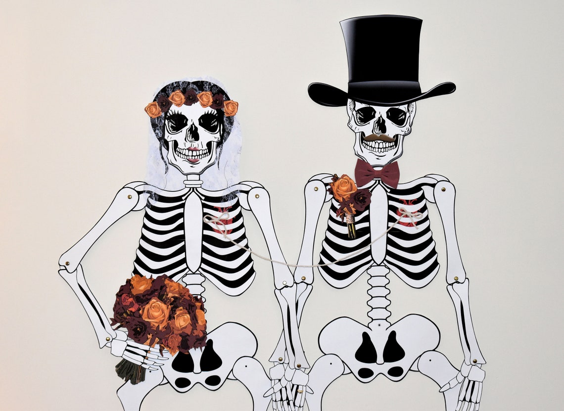 Halloween Printable Skeleton Bride & Groom - Etsy