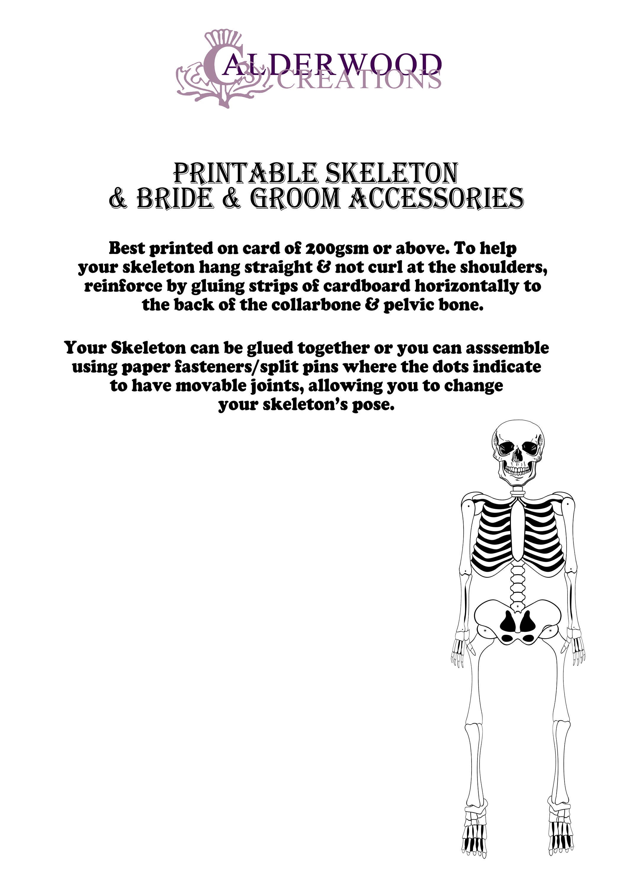 Halloween Printable Skeleton Bride & Groom - Etsy