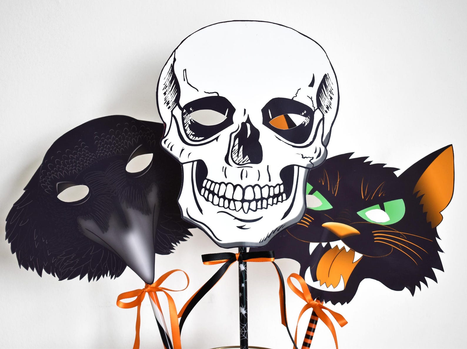 Vintage Halloween Face Masks/photo Props - Etsy