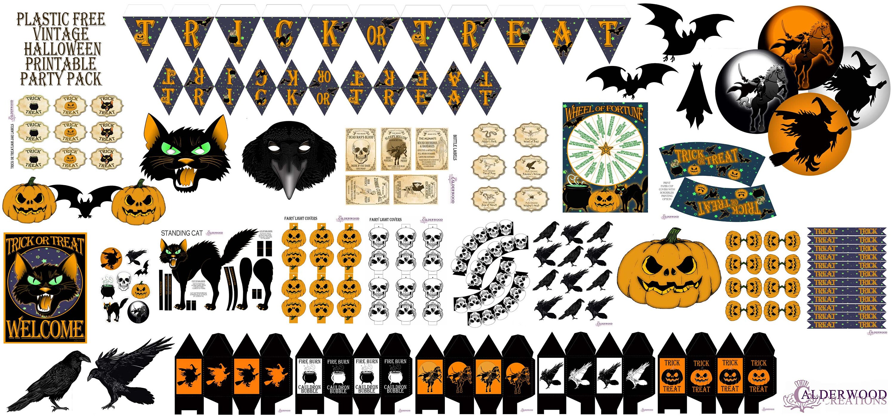 Vintage Halloween Printable Pack Download - Etsy