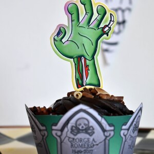Printable Zombie Halloween Cupcake Toppers & Skirt Decorations - Etsy