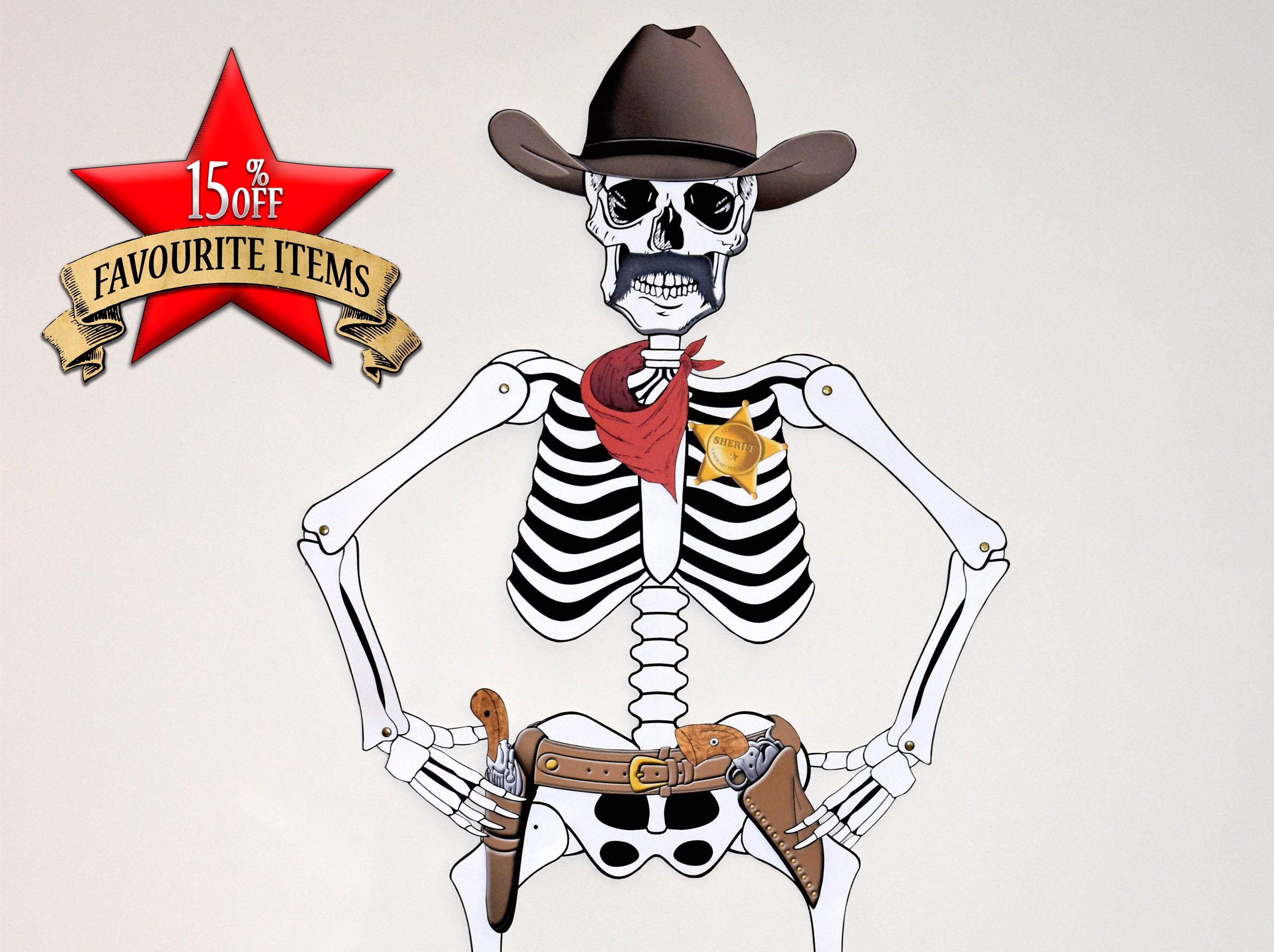 Printable Skeleton & Skeleton Sheriff Decoration - Etsy