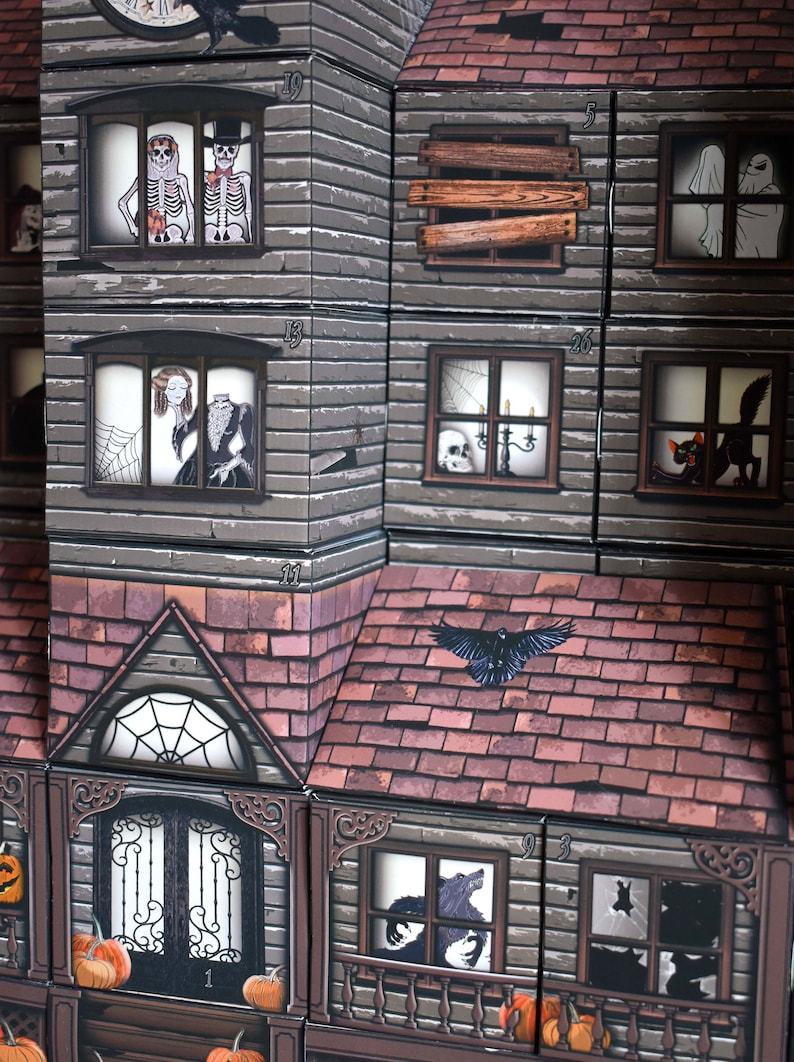 Printable Halloween Haunted House Countdown Calendar - Etsy