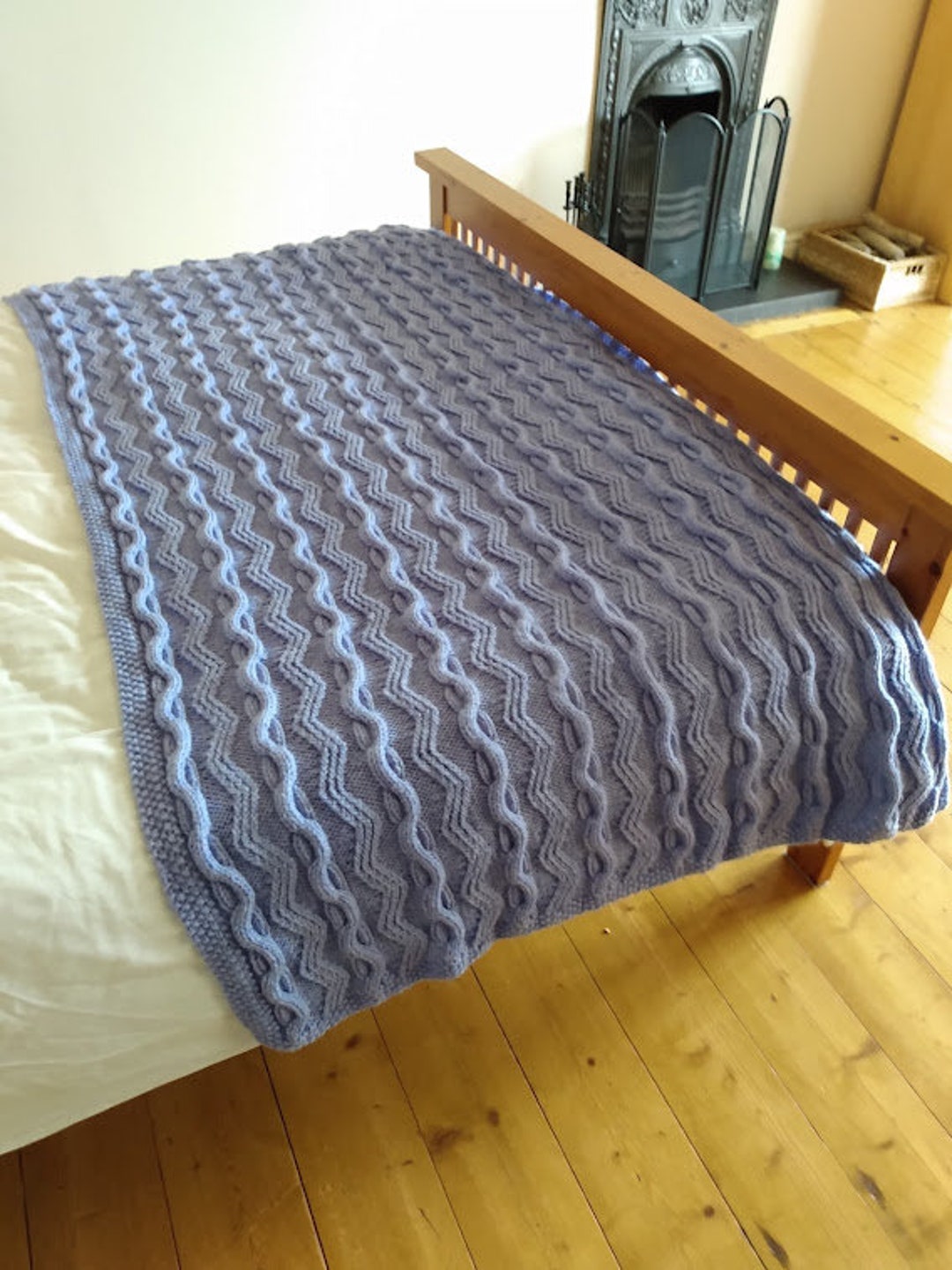 Hand Made Lilac Cable Pattern Throw - Etsy