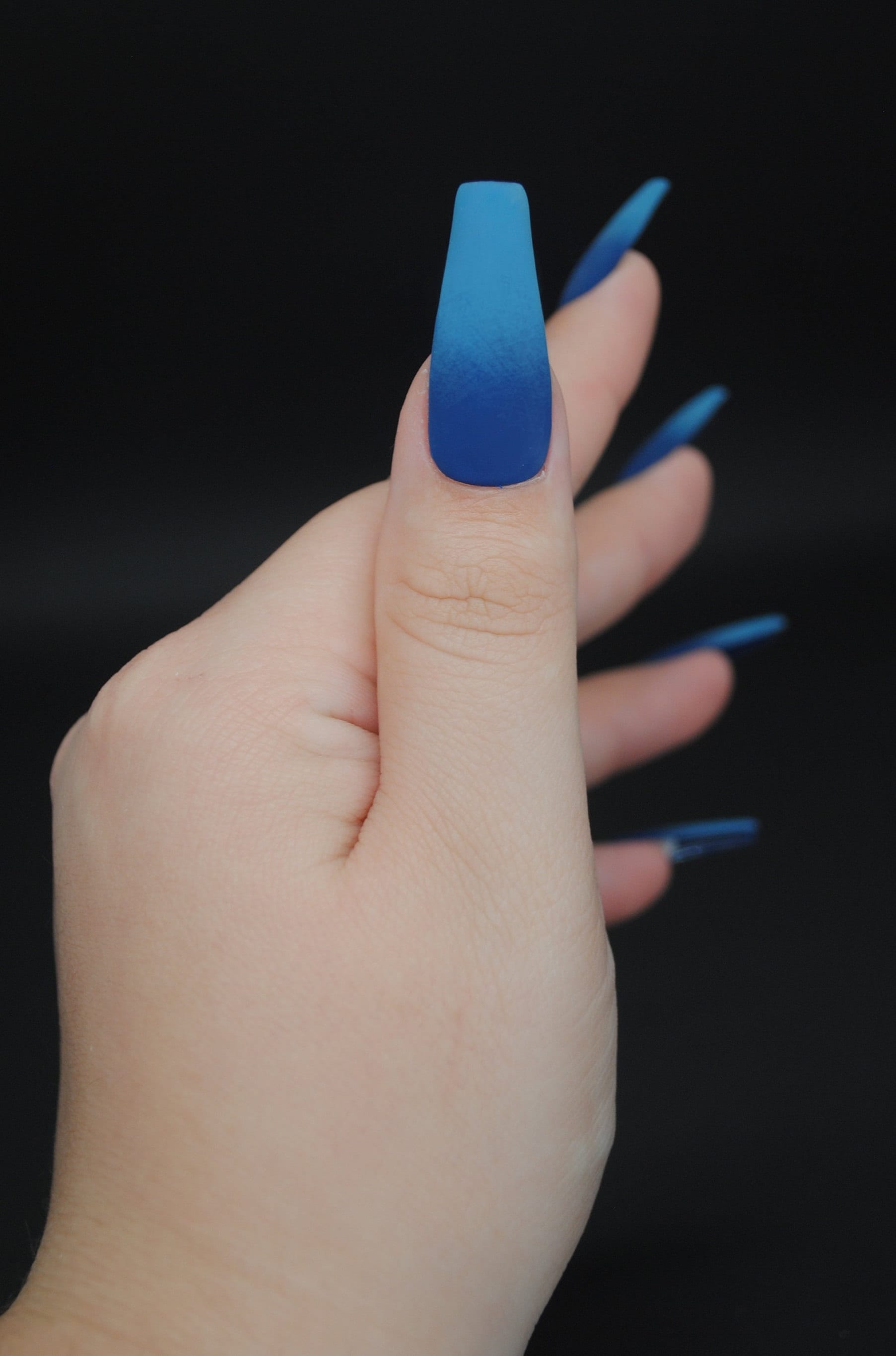 Blue Matte Ombré Press on Nails - Etsy