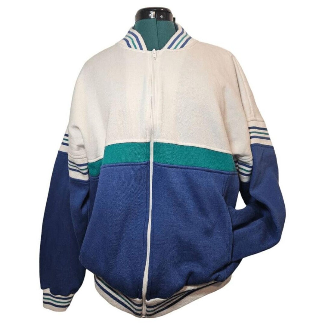 Vintage Zip up Sweatshirt Large 90s 1990s Sports Jacket Unisex Mens ...