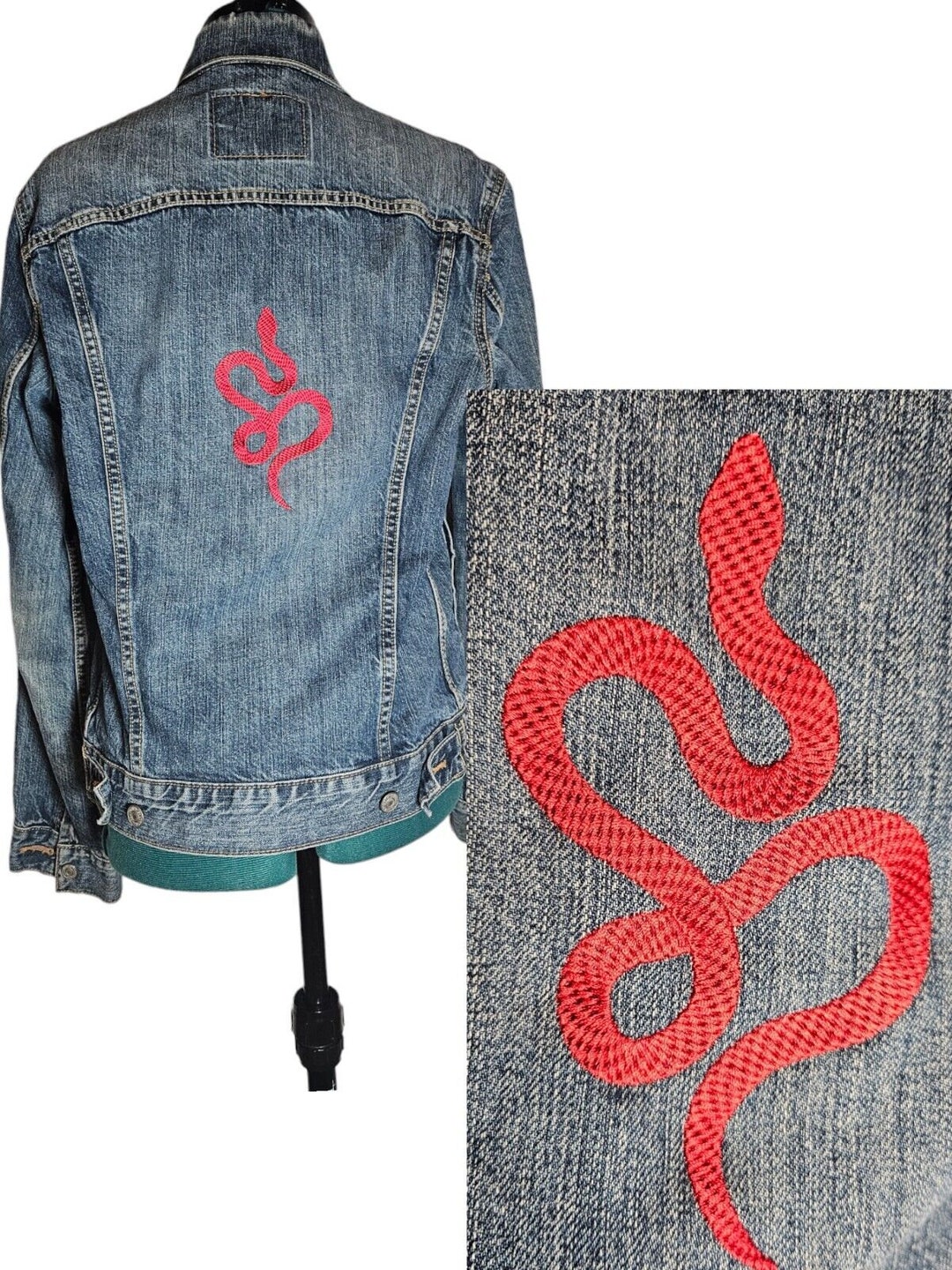 Taylor Swift Reputation Inspired Denim Jean Jacket Levis Embroidered ...