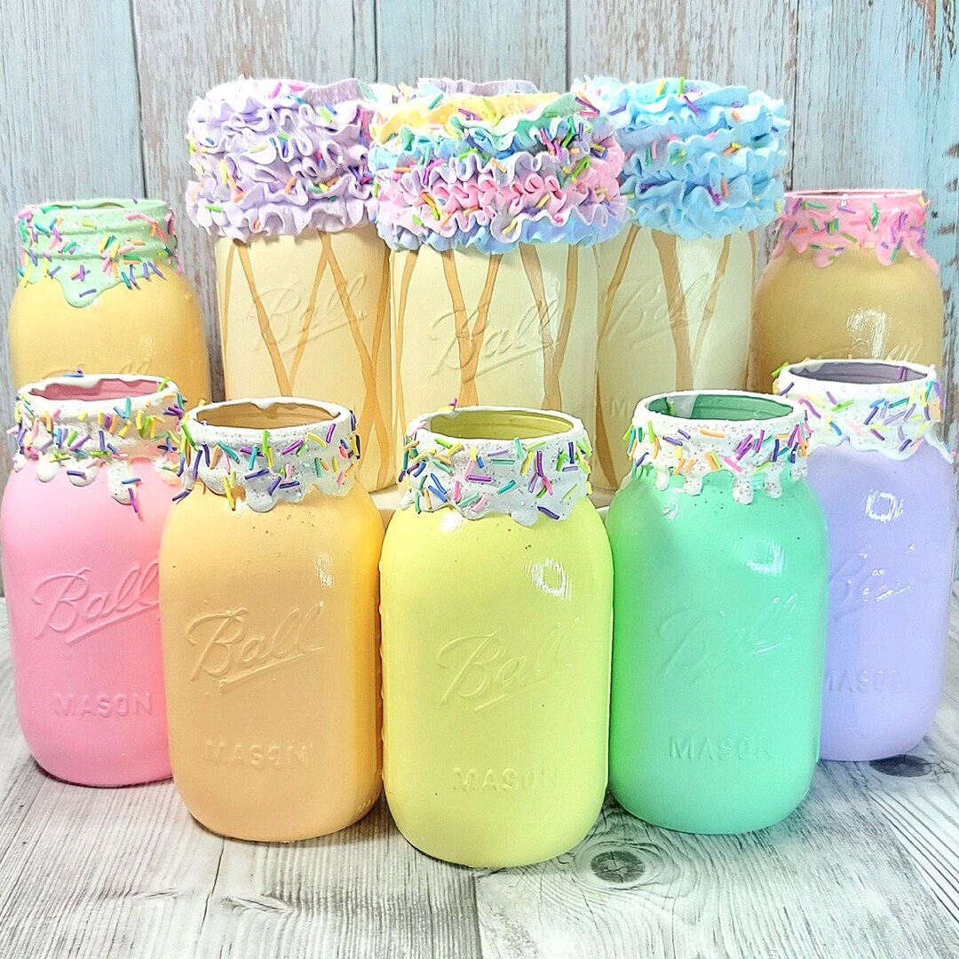 Donut Jar Ice Cream Jar Confetti Cake Jar QUART SIZE Ice Cream Party ...