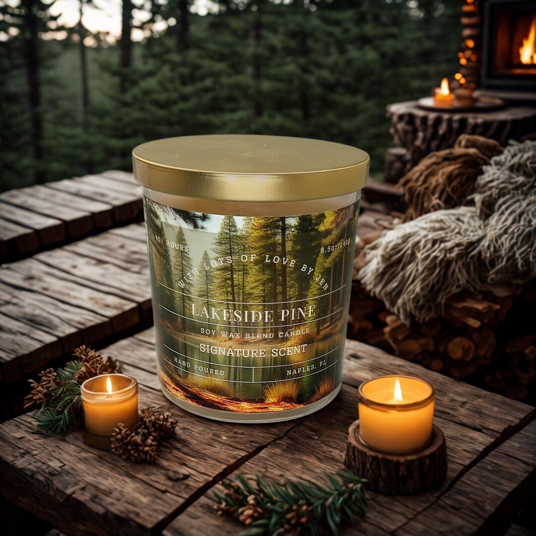 Lakeside Pine Candle, Woodsy Scent Collection, Soy Blend Wax, Pine ...
